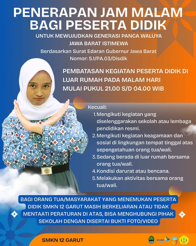 SMKN 12 Garut Terapkan Jam Malam bagi Peserta Didik Sesuai Edaran ...